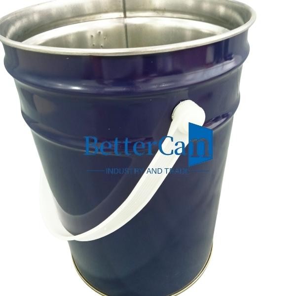 Bucket 5 Gallon White Tin Pail 5 Liter Tin Pail With Lock Ring Rubber ...