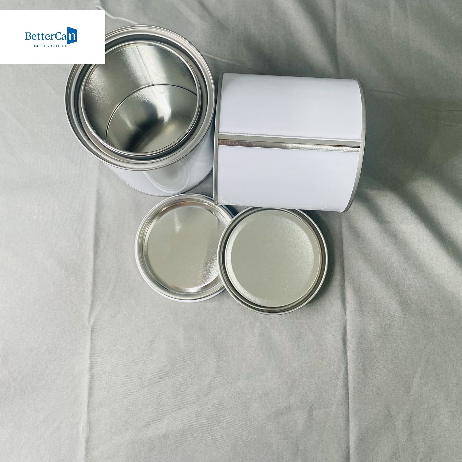 0.28mm Thickness White Round Paint Tin Cans With Triple Tight Cover 1 ...