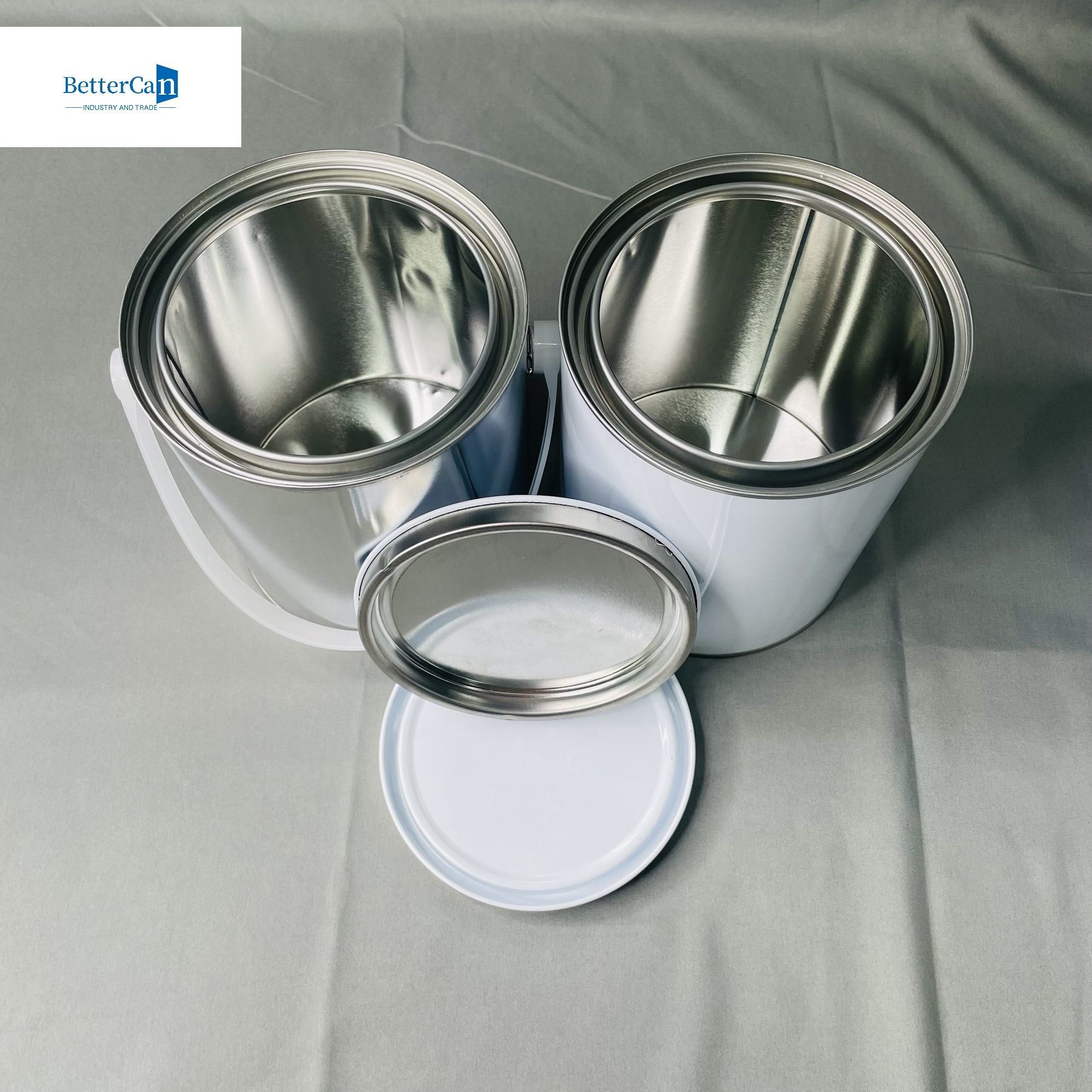 1 Gallon Round Paint Metal Tin Container 3.75 Liter Customizable Sizes